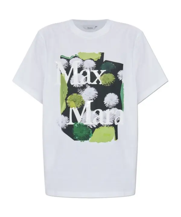 Max Mara Floral Print Cotton T-shirt - White