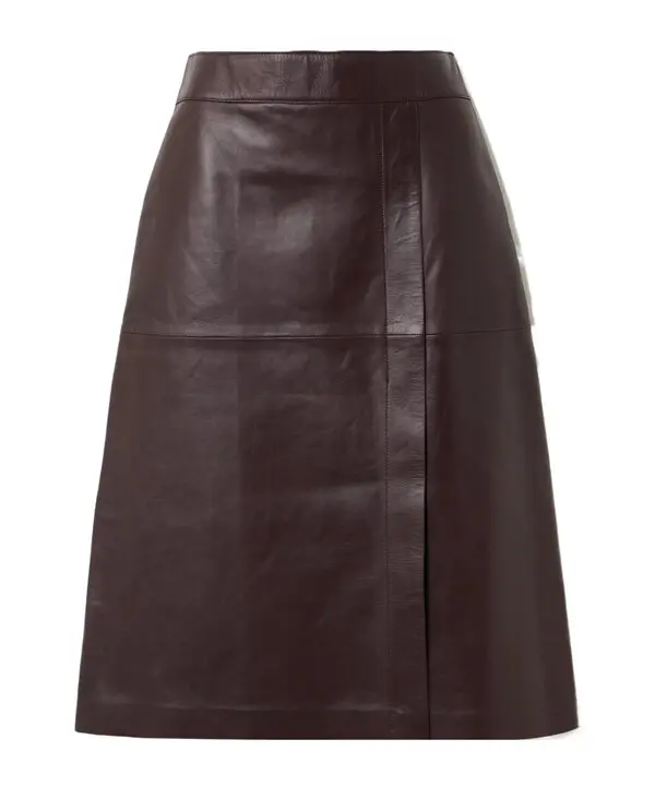 JOSEPH Sevres Paneled Leather Skirt - Black
