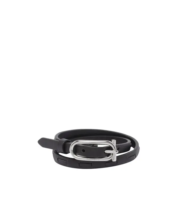 FERRAGAMO Wrapped Bracelet With Pin Buckle - Black