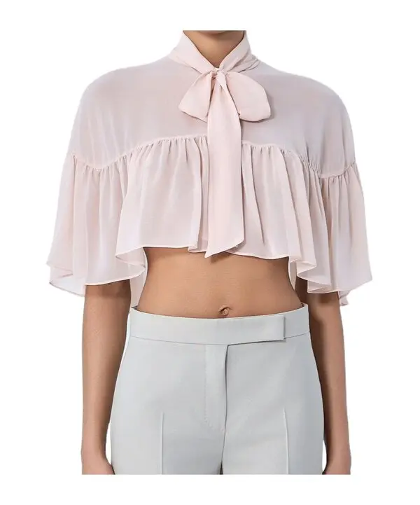 Max Mara Tie Cape Blouse - Pink