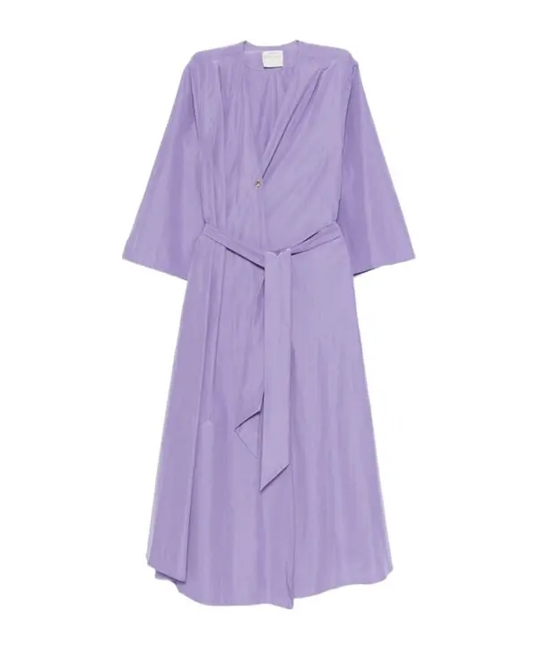FORTE_FORTE Belted Midi Dress - Purple
