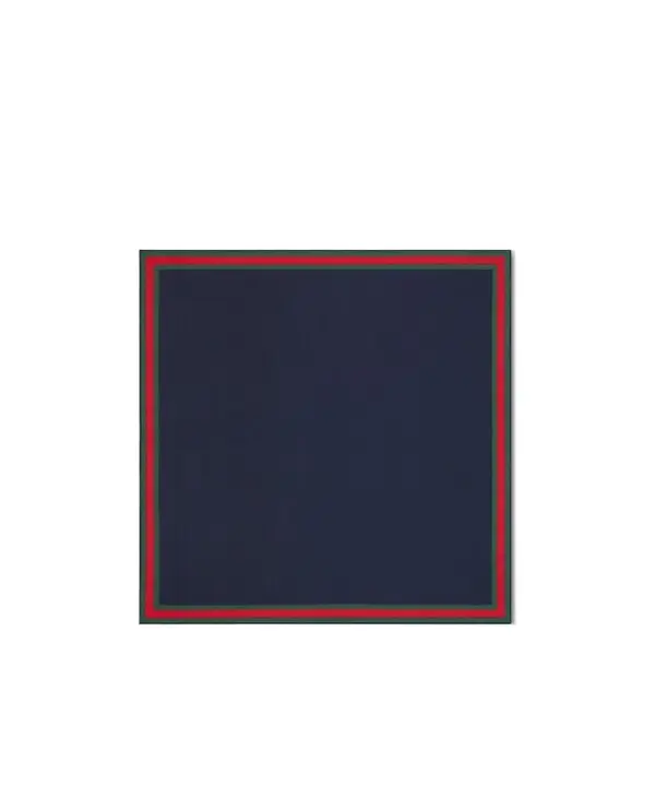 Gucci Cotton Silk Pocket Square With Web - Blue
