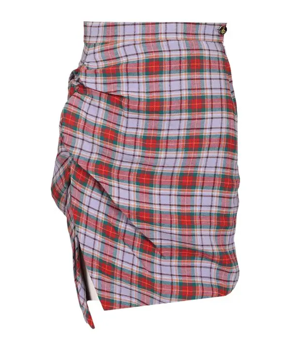 VIVIENNE WESTWOOD Ruched Check Patterned Skirt - Multi-color