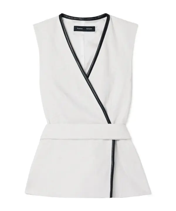 Proenza Schouler Elliot Belted Wrap Top - Off White