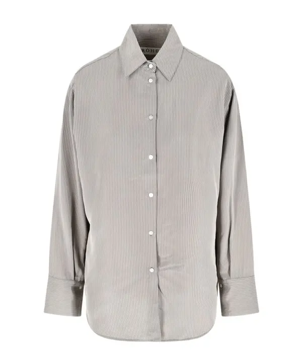RÓHE Long Sleeve Striped Shirt - Light Grey