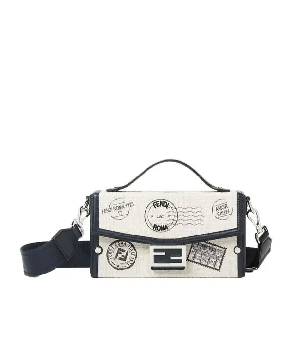 Fendi Soft Trunk Baguette Tote Bag - White