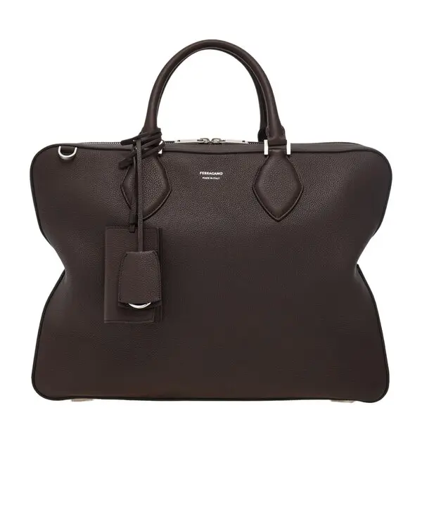 FERRAGAMO Calfskin Tote - Testa Di Moro
