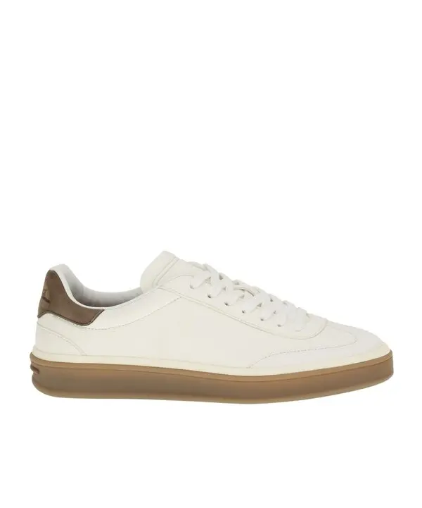 Loro Piana Tennis Walk Suede-trimmed Leather Sneakers - White