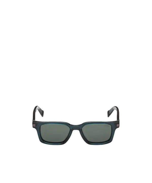 Zegna Full-rim Rectangular Sunglasses - Gray