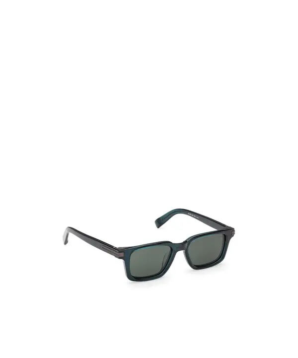 Zegna Full-rim Rectangular Sunglasses - Gray
