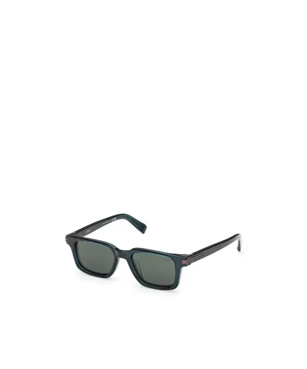 Zegna Full-rim Rectangular Sunglasses - Gray