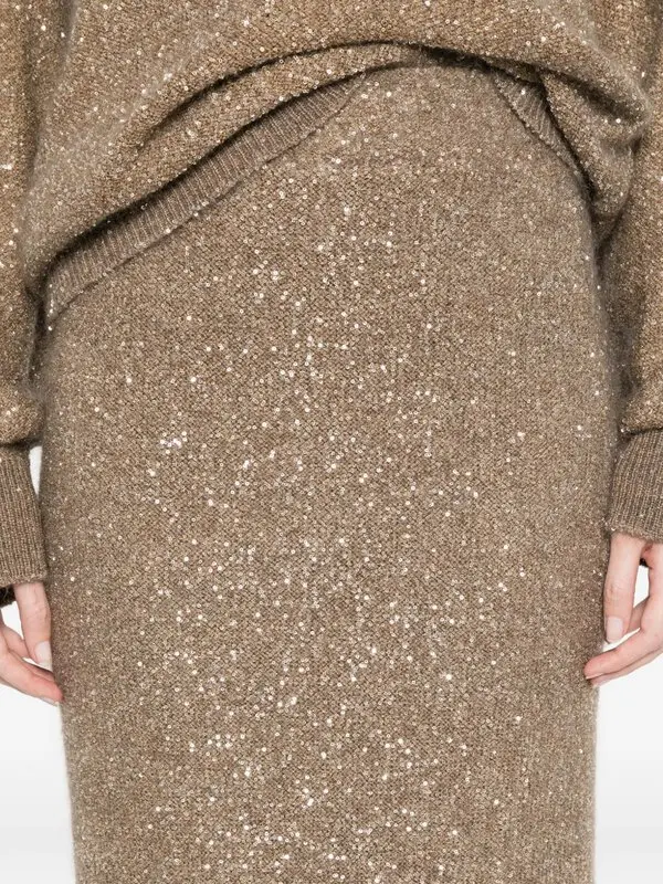 Brunello Cucinelli Sequin Midi Skirt