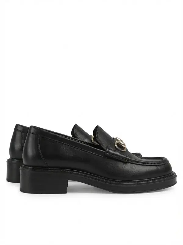 Gucci Leather Horsebit Loafers With Light Gold-toned Hardware - Black
