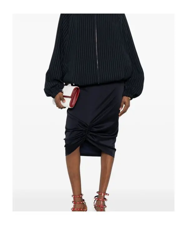 Valentino Garavani Ruched Midi Skirt