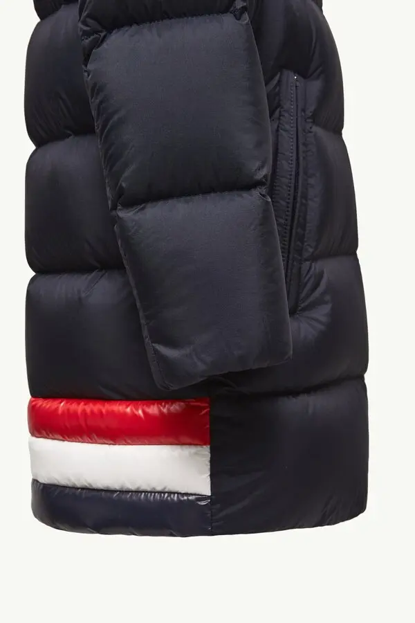 Moncler Marat Hooded Down Jacket With Tricolour Trim