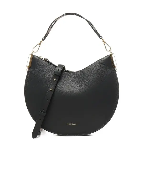 COCCINELLE Sunup Logo Stamp Medium Shoulder Bag - Black