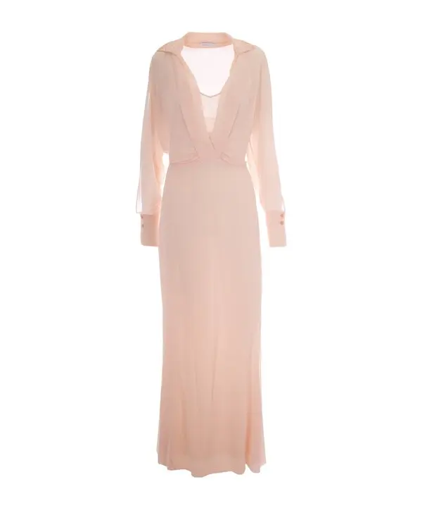 Patrizia Pepe Crystal-embellished Maxi Dress - Nude