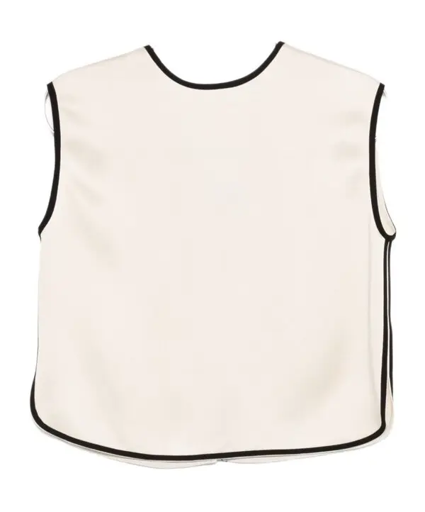 FORTE_FORTE Sleeveless Round Neck Blouse - White