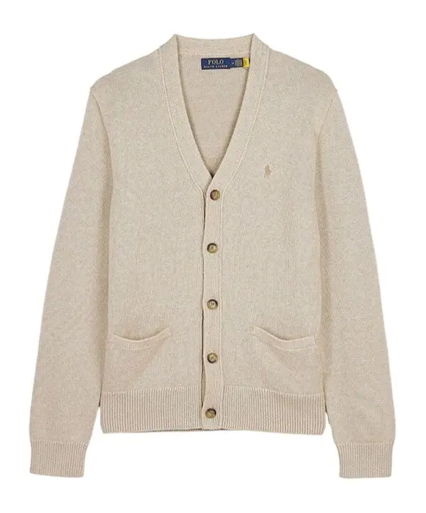 Ralph Lauren Logo-detail V-neck Cardigan - Beige