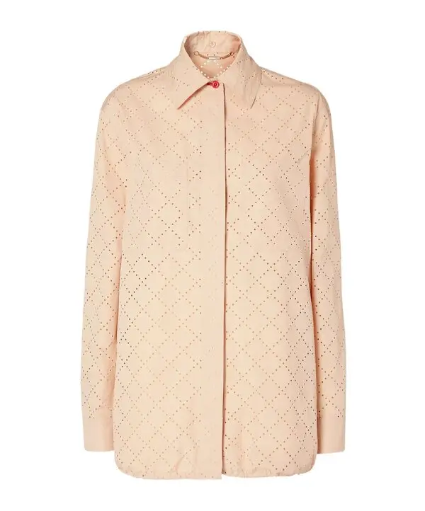 Fendi Broderie Anglaise Cotton Shirt - Beige