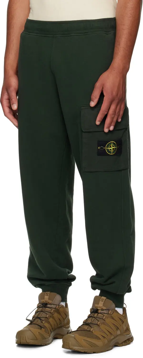 Stone Island Logo Patch Tapered Cargo Pants