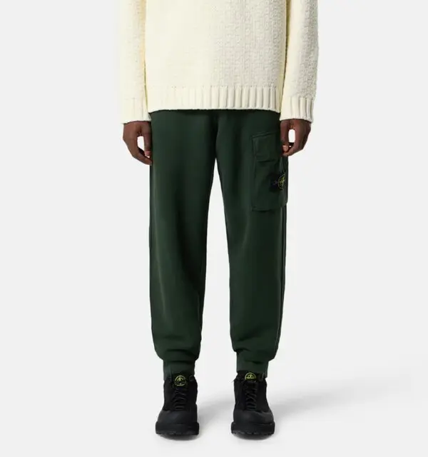 Stone Island Logo Patch Tapered Cargo Pants
