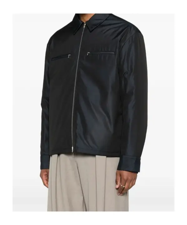 JIL SANDER Padded Shirt Jacket With Front Zipper - Black