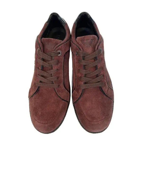 Emporio Armani Logo Lace-up Casual Sneakers - Red