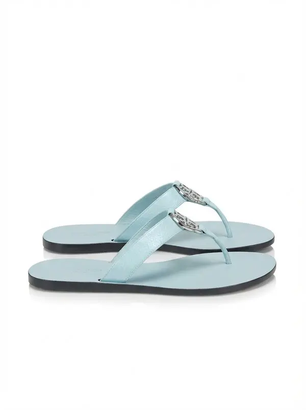 Gucci Logo Flat Sandals - Blue