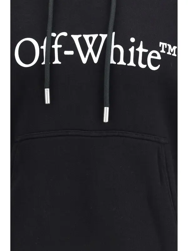Off-White Oversized Hoodie With Big Logo - Black