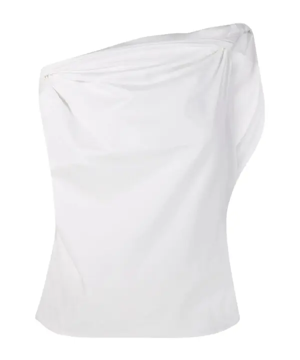 RÓHE Draped One-shoulder Top - White