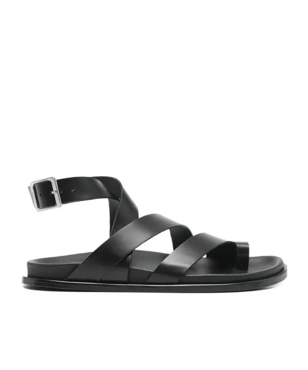 ALOHAS Strappy Ankle-strap Flat Sandals - Black
