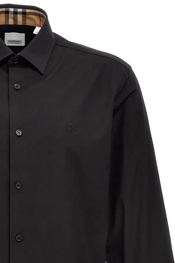 Burberry Logo Embroidered Buttoned Shirt