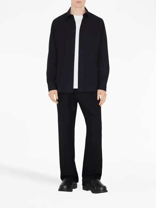 Burberry Logo Embroidered Buttoned Shirt