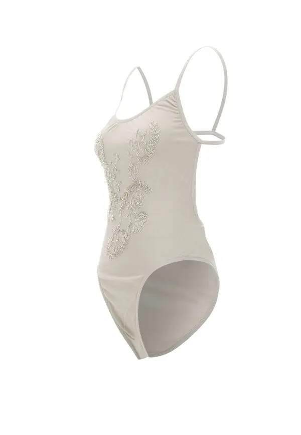 JACQUES WEI Embellished Graphic Bodysuit
