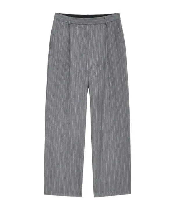 ANINE BING Pinstriped Pleated Trousers - Grey