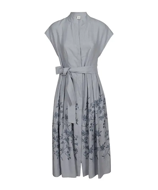Eleventy Floral Embroidered Midi Dress