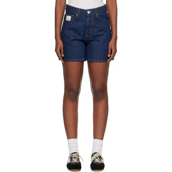 AMI Paris Heritage Label Contrast Stitch Bermuda Shorts - Black