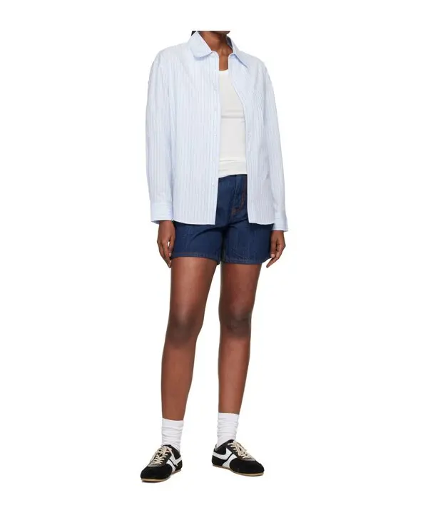 AMI Paris Heritage Label Contrast Stitch Bermuda Shorts - Black