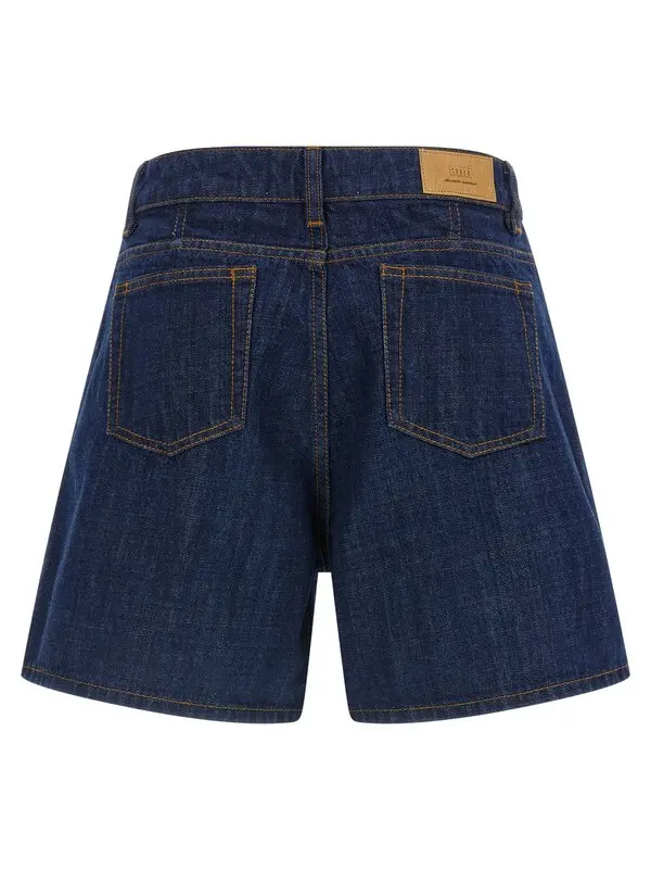 AMI Paris Heritage Label Contrast Stitch Bermuda Shorts