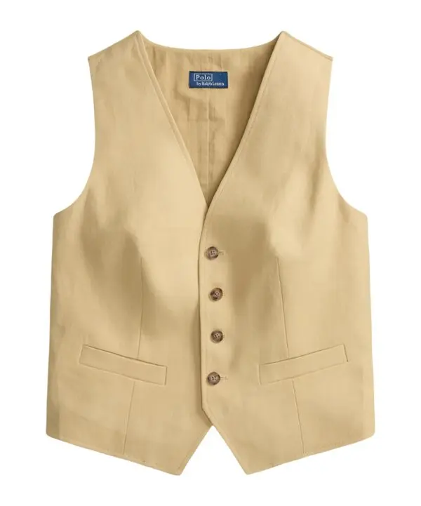 Polo Ralph Lauren Buttoned Hemp Vest - Beige