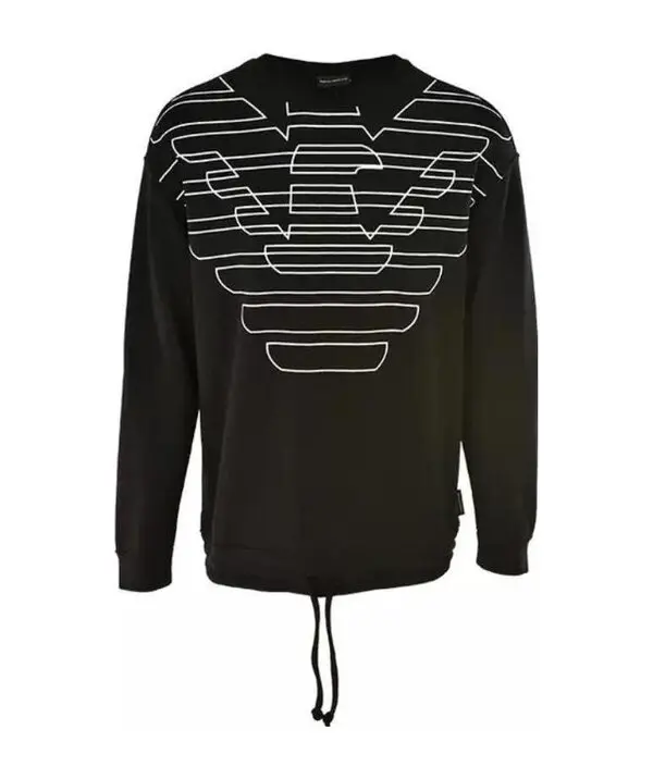 Emporio Armani Logo Long-sleeved Sweater - Black