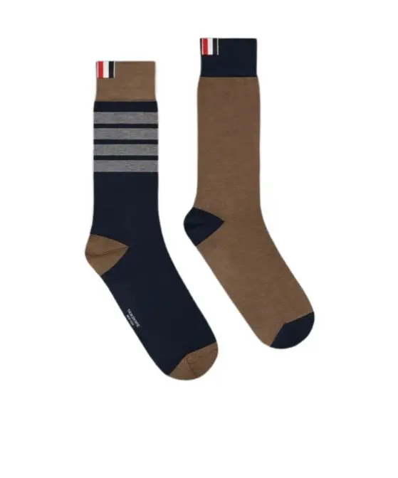 Thom Browne Crew Socks With Signature Striping - Black