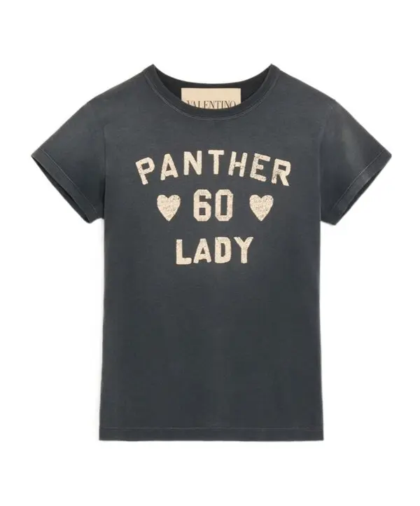Valentino Garavani Logo Printed Crewneck T-shirt - Black/birch