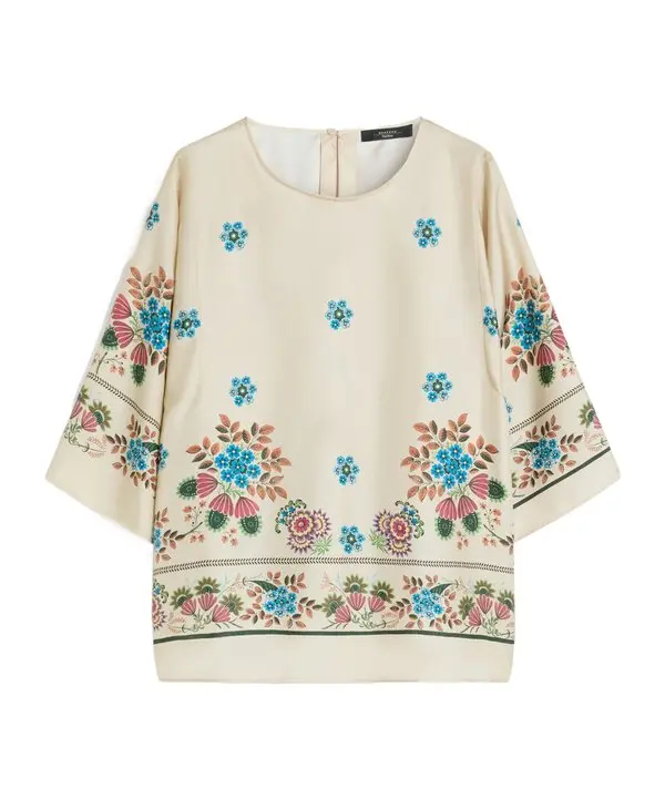 Max Mara Samba Floral Print Blouse - Ivory