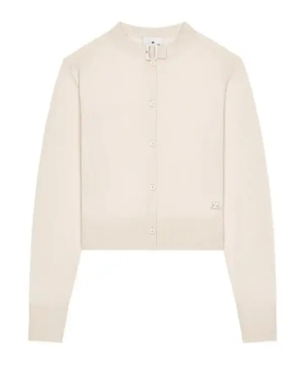 COURREGES Courrèges Button-up Crewneck Cardigan - White