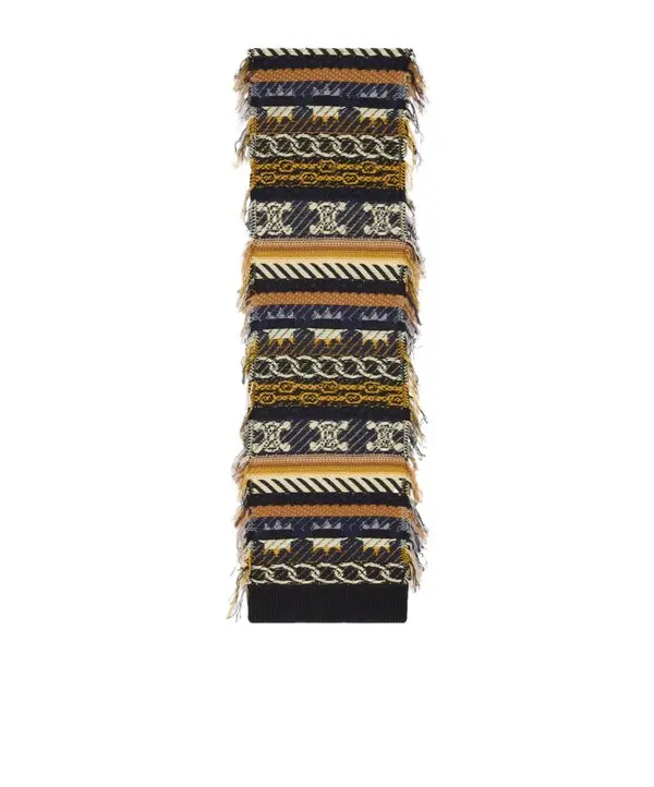 Celine Scarf In Jacquard Cashmere - Black