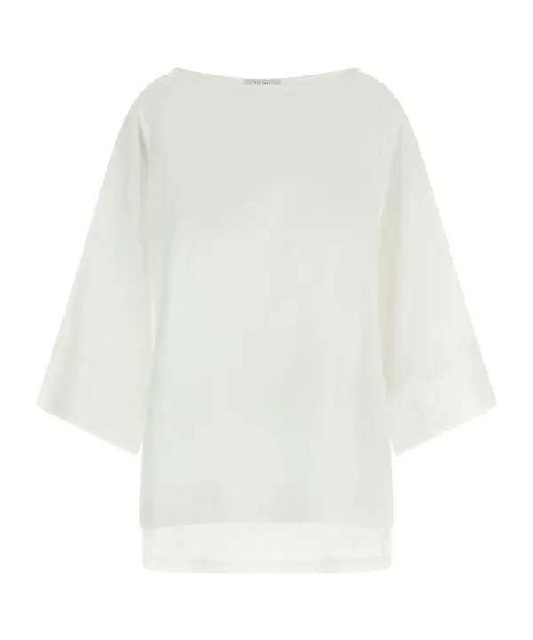 THE ROW Wide Sleeved Linen Blouse - White