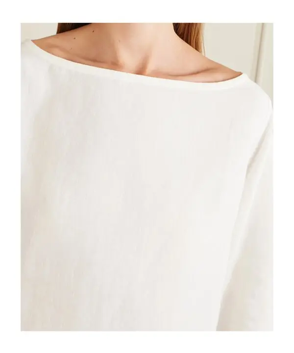 THE ROW Wide Sleeved Linen Blouse - White