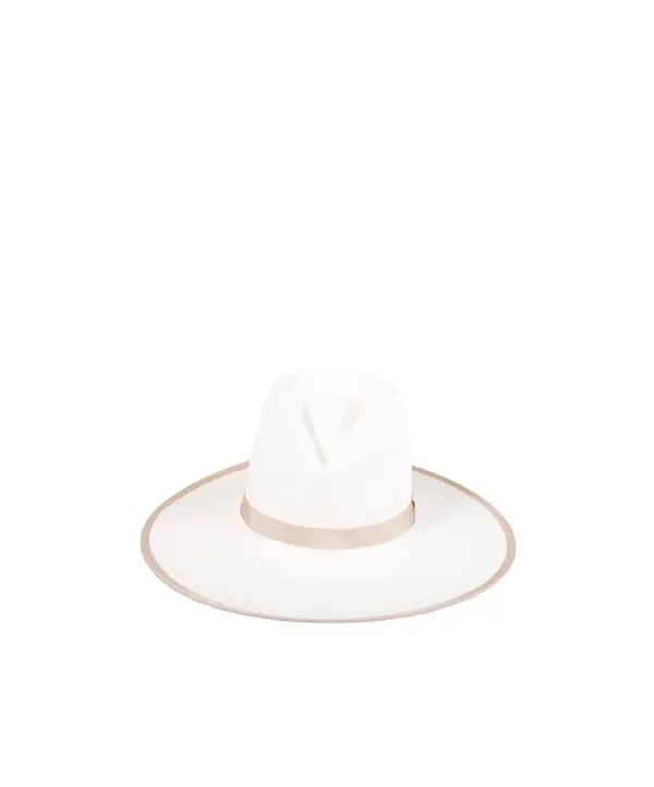 Max Mara Ribbon Trim Wide Brim Hat - White